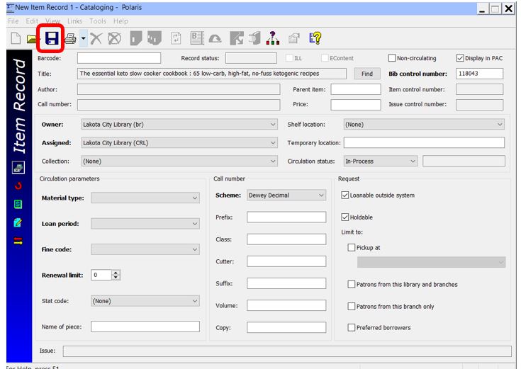 Polaris Client: Adding Items | ODIN